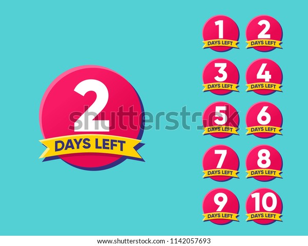 Countdown Number 12345678 Days Left Badge: เวกเตอร์สต็อก (ปลอดค่า ...