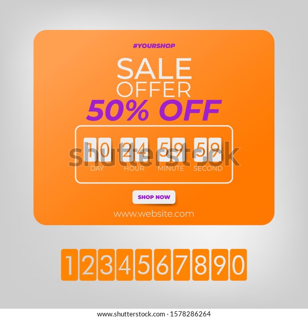 Countdown Timer Sale Number Set Gradation Stock Vector (Royalty Free ...