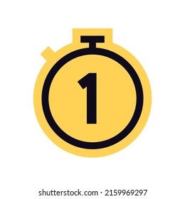 Countdown Timer Stopwatch Yellow Symbol Flat Stock Vector (Royalty Free ...