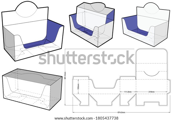 Counter Display Stand Diecut Pattern File Stock Vector (Royalty Free ...