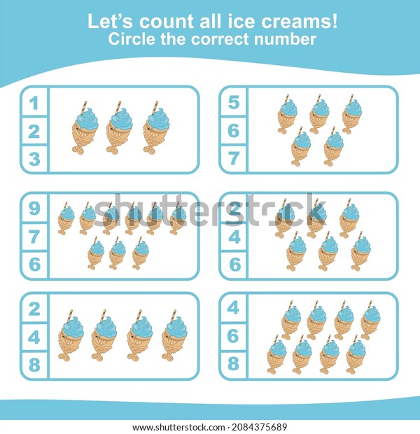 Counting All Ice Creams Game Kids Stock Vector (Royalty Free ...