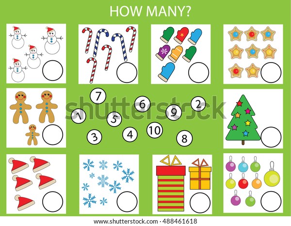 Contando juegos infantiles educativos, hoja de: vector de stock (libre ...