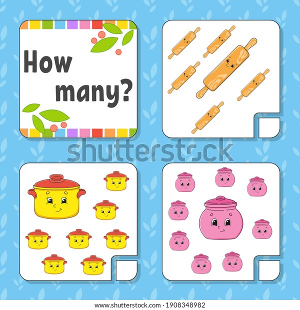Counting Game Children Happy Characters Learning Stock Vector (Royalty ...