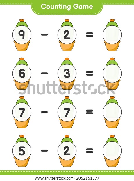 Counting Game Count Number Cactus Write Stock Vector (Royalty Free ...