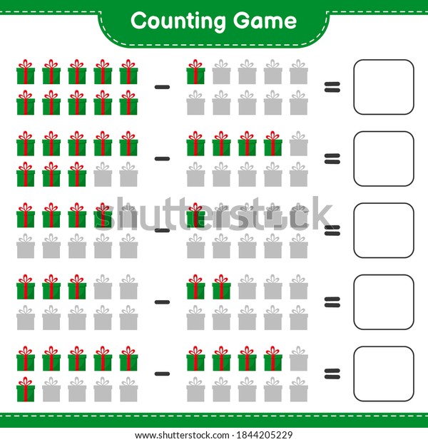 Counting Game Count Number Gift Boxes Stock Vector (Royalty Free ...