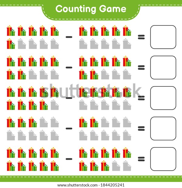 Counting Game Count Number Gift Boxes Stock Vector (Royalty Free ...
