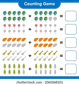Counting Game Count Number Sea Shells Stock Vector (Royalty Free ...