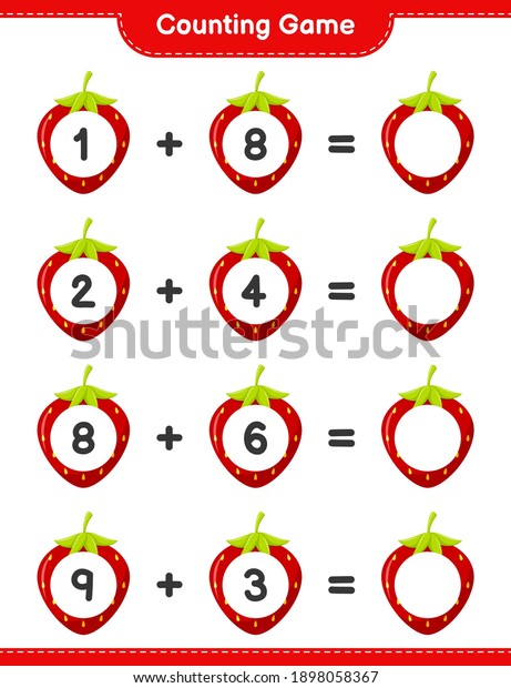 Counting Game Count Number Strawberry Write Stock Vector (Royalty Free ...