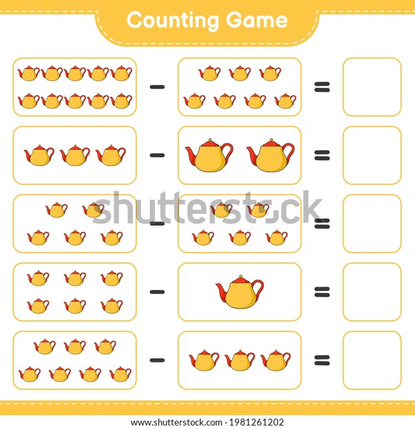 Counting Game Count Number Tea Pot Stock Vector (Royalty Free ...