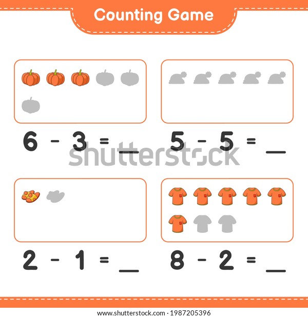 Counting Game Count Number Tshirt Slippers Stock Vector (Royalty Free ...