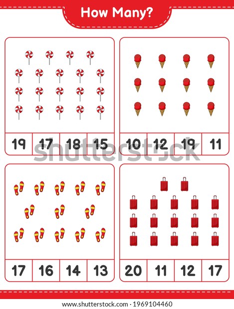 Counting Game How Many Flip Flop Stock Vector (Royalty Free) 1969104460 ...