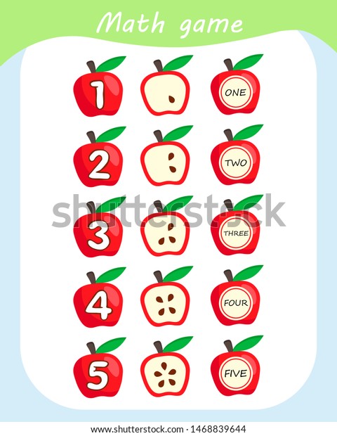 Counting Game Preschool Children Count Apples Stock Vector (Royalty ...