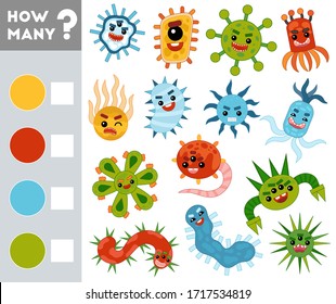 Big Bright Set Cute Bacterias Stock Vector (Royalty Free) 1076305805 ...