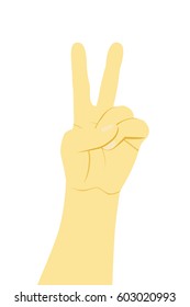 Counting Hand Two Isolated On White Stock Vector (Royalty Free) 603020993
