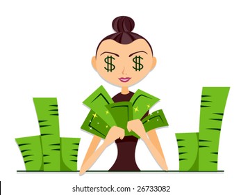 1,158 Woman counting money Stock Illustrations, Images & Vectors ...