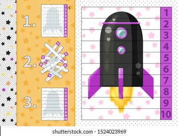 Counting Number Puzzle Cartoon Rocket 1 Stock Vector (Royalty Free ...