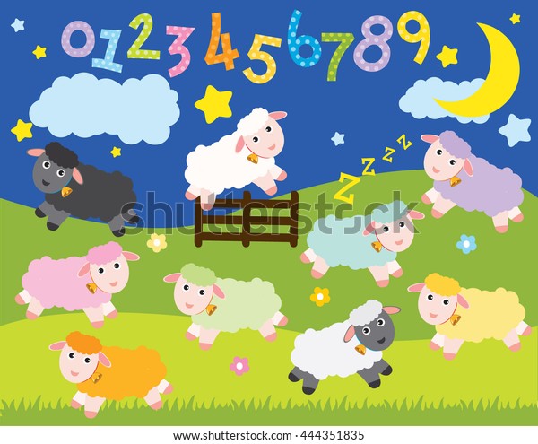 Counting Sheep Nursery Stock Vector (Royalty Free) 444351835 | Shutterstock