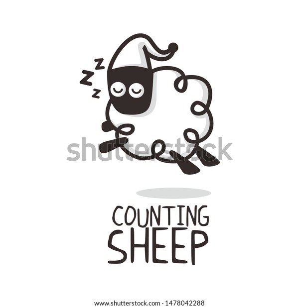 Counting Sheep Sleep Logo Design Template Stock Vector (Royalty Free ...