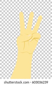 Counting Vote Hand Three Transparent Effect Stock Vector (Royalty Free ...