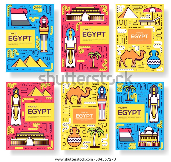 Country Egypt Travel Vacation Guidevector Brochure Stock Vector ...