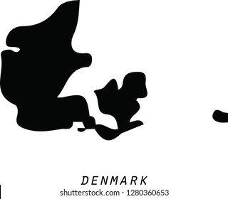 Country Map Black Denmark Stock Vector (Royalty Free) 1280360653 ...