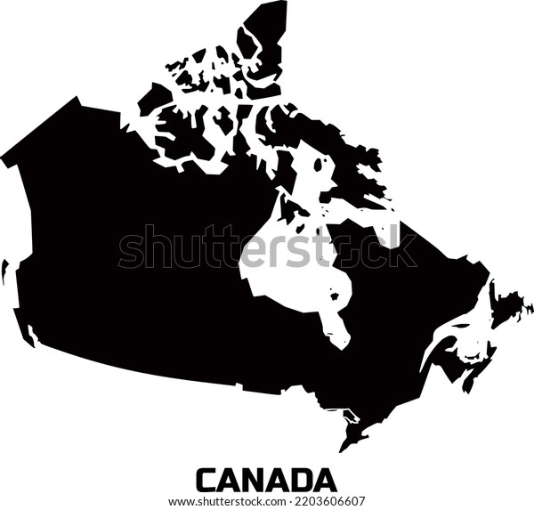 Country Map Canada Black Description Name Stock Vector (Royalty Free ...