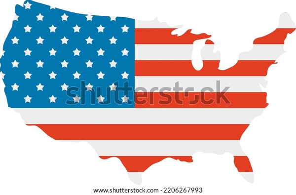 Country Map Flag United States America Stock Vector (Royalty Free ...