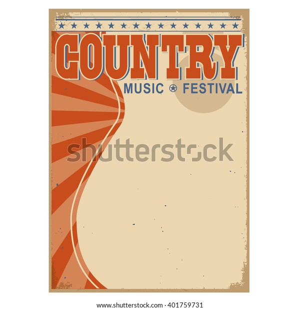 Country Music Background Textvector Poster Illustration Stock Vector ...