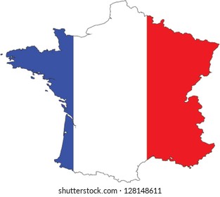 France Map Geography European Country National Stock Vector (Royalty ...