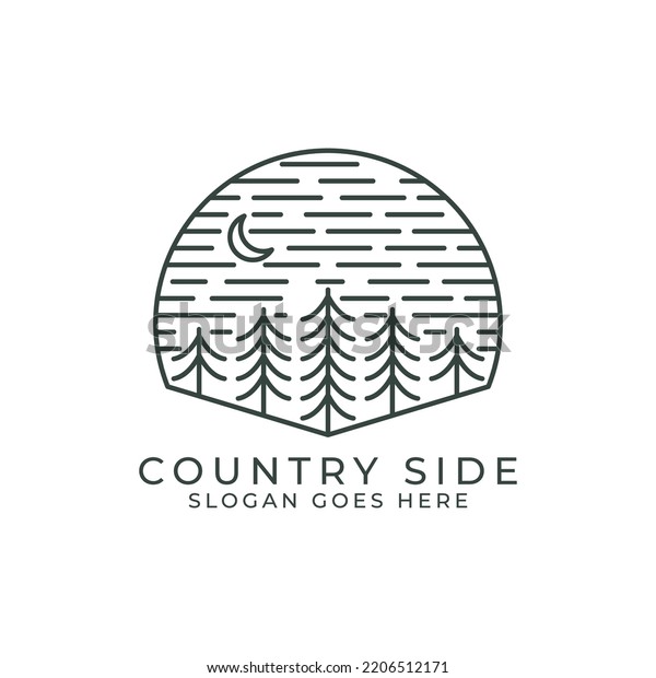 Country Side Outline Logo Design Inspirations Stock Vector (Royalty ...