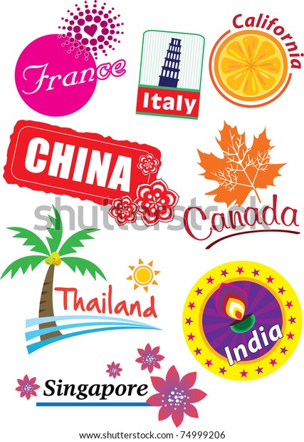 Country Sticker Stock Vector (Royalty Free) 74999206