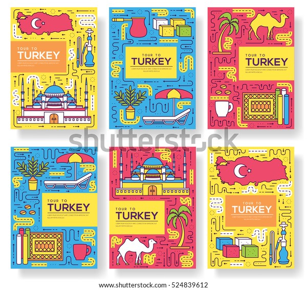 Country Turkey Vector Brochure Cards Thin Stock Vector (Royalty Free ...