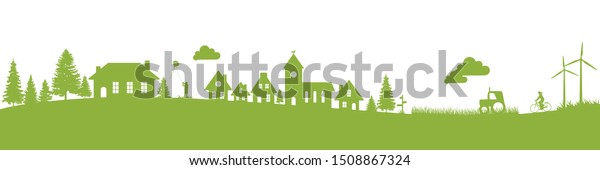 Countryside Banner Green Elements Stock Vector (Royalty Free ...