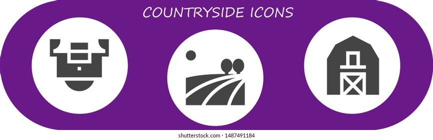 Countryside Icon Set 3 Filled Countryside Stock Vector (Royalty Free ...