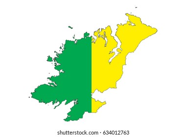 County Donegal Map County Colours Green Stock Vector (Royalty Free ...