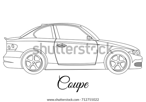 Coupe Car Body Type Outline Vector Stock Vector (Royalty Free ...