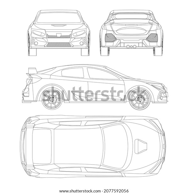 Coupe Sport Car Vector Template Sport Stock Vector (Royalty Free ...