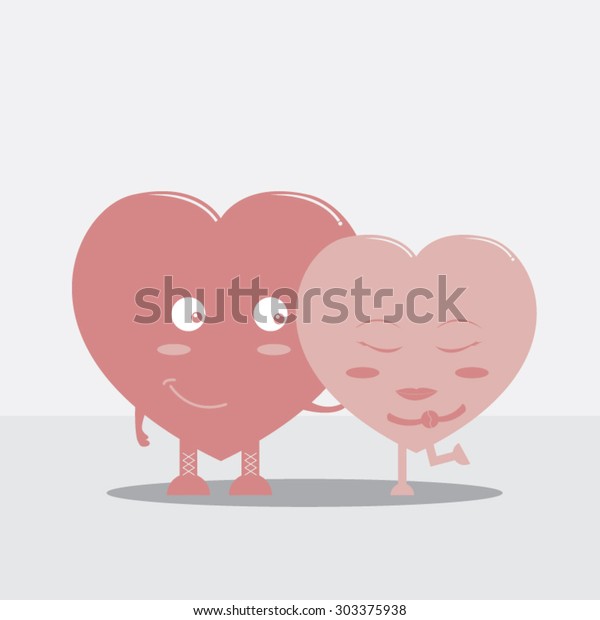 Couple Cartoon Heart Stock Vector (Royalty Free) 303375938 | Shutterstock