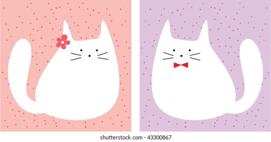 Couple Cat Greeting Card Stock Vector (Royalty Free) 43300867 ...