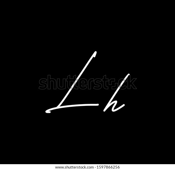 Couple Cursive Letters Initial Lh Signature Stock Vector (Royalty Free ...