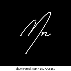 Couple Cursive Letters Initial Mm Signature Stock Vector (Royalty Free ...