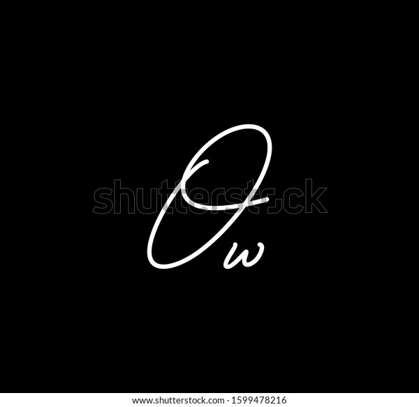 Couple Cursive Letters Initial Ow Signature Stock Vector (Royalty Free ...