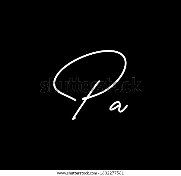 Couple Cursive Letters Initial Pa Signature Stock Vector (Royalty Free ...