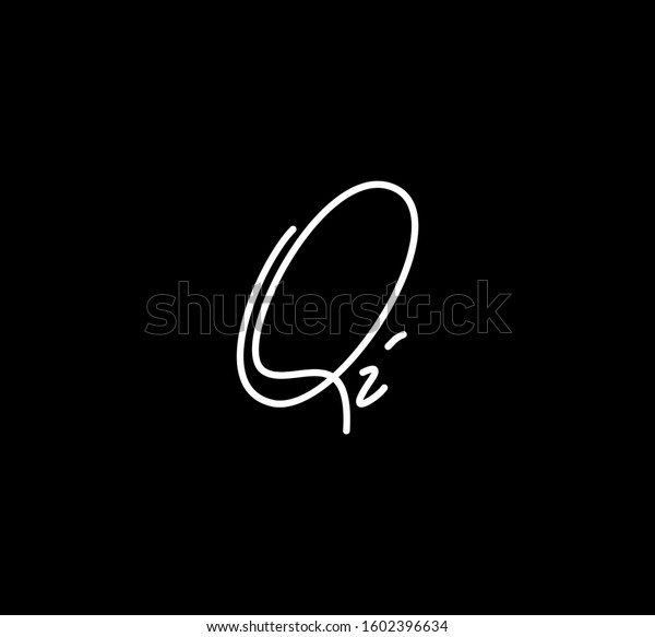 Couple Cursive Letters Initial Qi Signature Stock Vector (Royalty Free ...