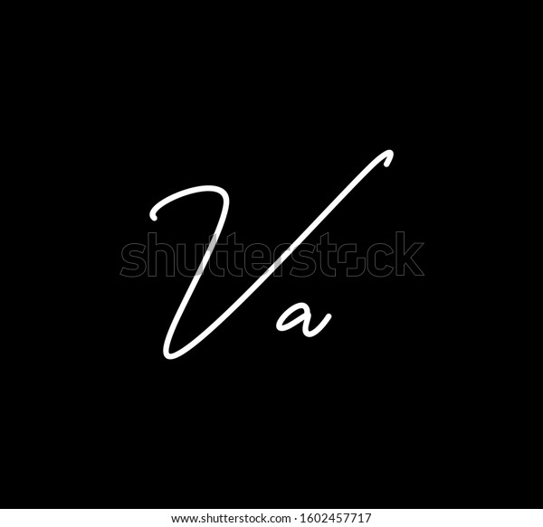 Couple Cursive Letters Initial Va Signature Stock Vector (Royalty Free ...