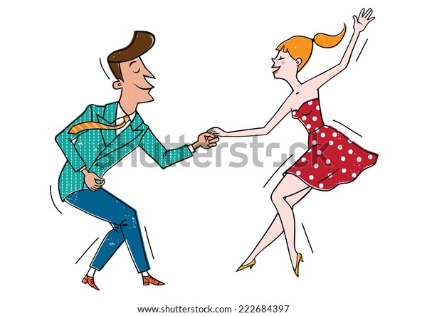 Couple Dancing Rocknroll Stock Vector Royalty Free 222684397