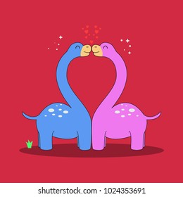 Couple Dinosaurs Illustration Stock Vector (Royalty Free) 1024353691 ...