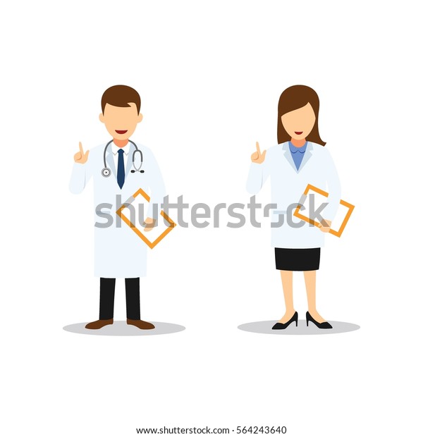 Couple Doctor Character Design Vector Stock Vector (Royalty Free) 564243640