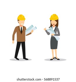 Couple Engineer Character Design Vector Stock Vector (Royalty Free ...