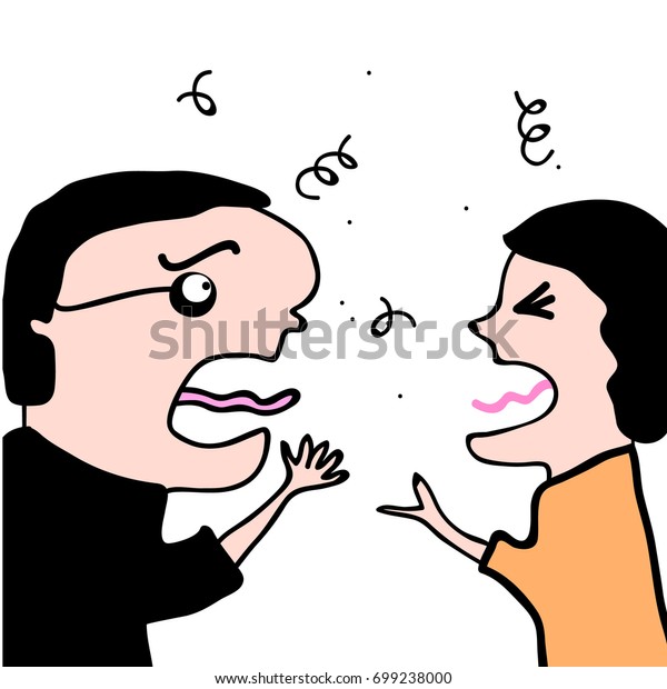 Couple Having Argument Funny Cartoon Vector Stock Vector (Royalty Free ...